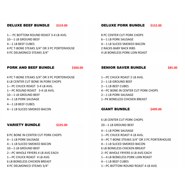 Meat Menu | Galvinell Meat Company